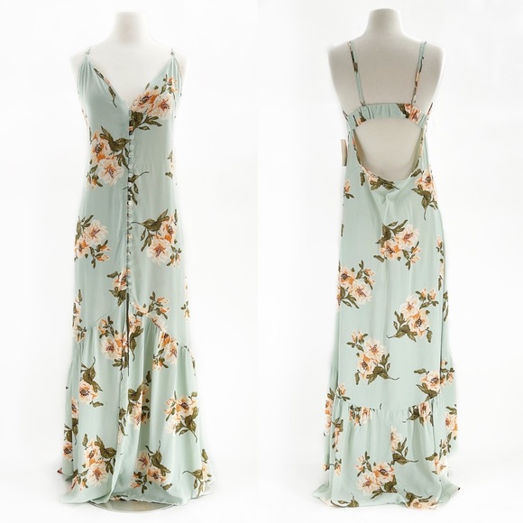 Flynn Skye | Dresses | Nwt Flynn Skye Unbutton Me Maxi Dress Mint ...